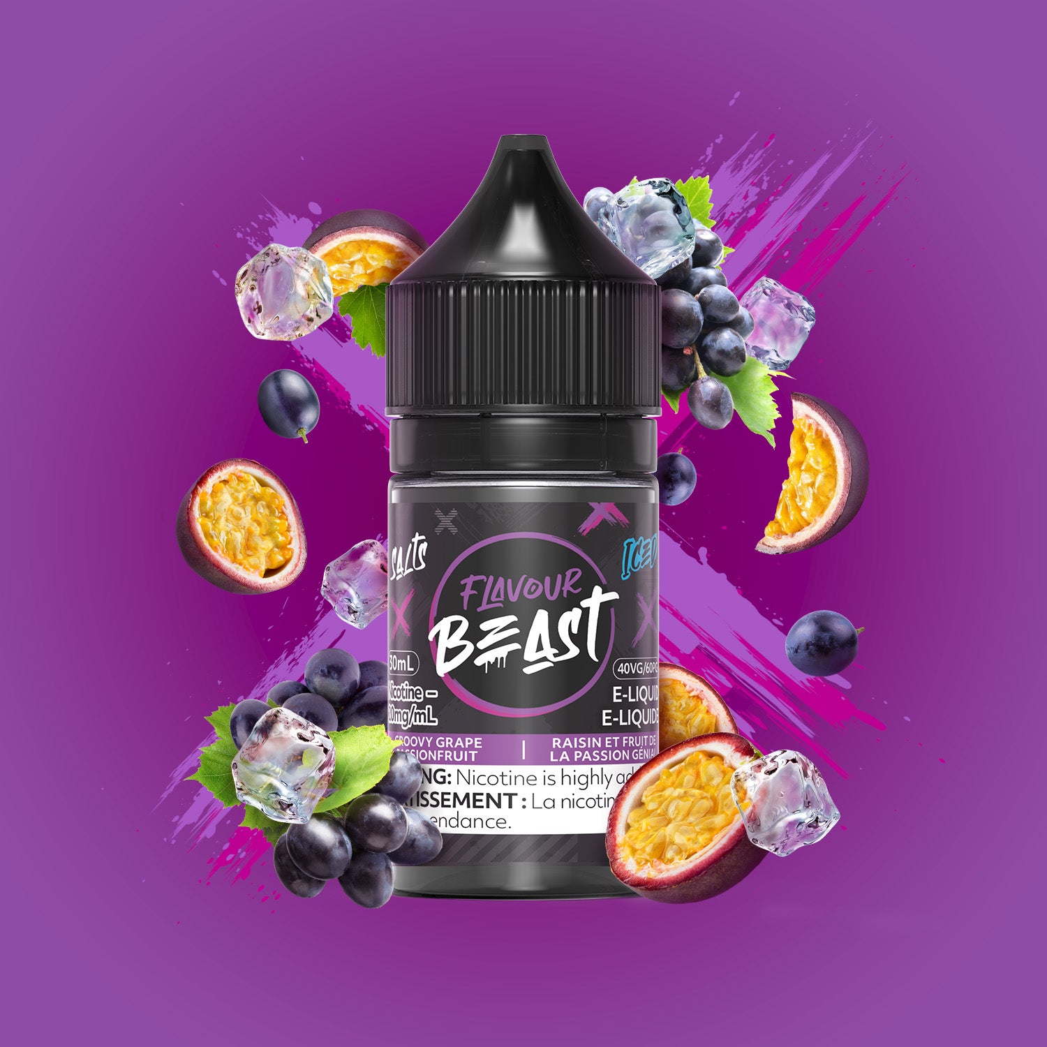 Groovy Grape Passionfruit Iced Vape - Flavour Beast E-Liquid