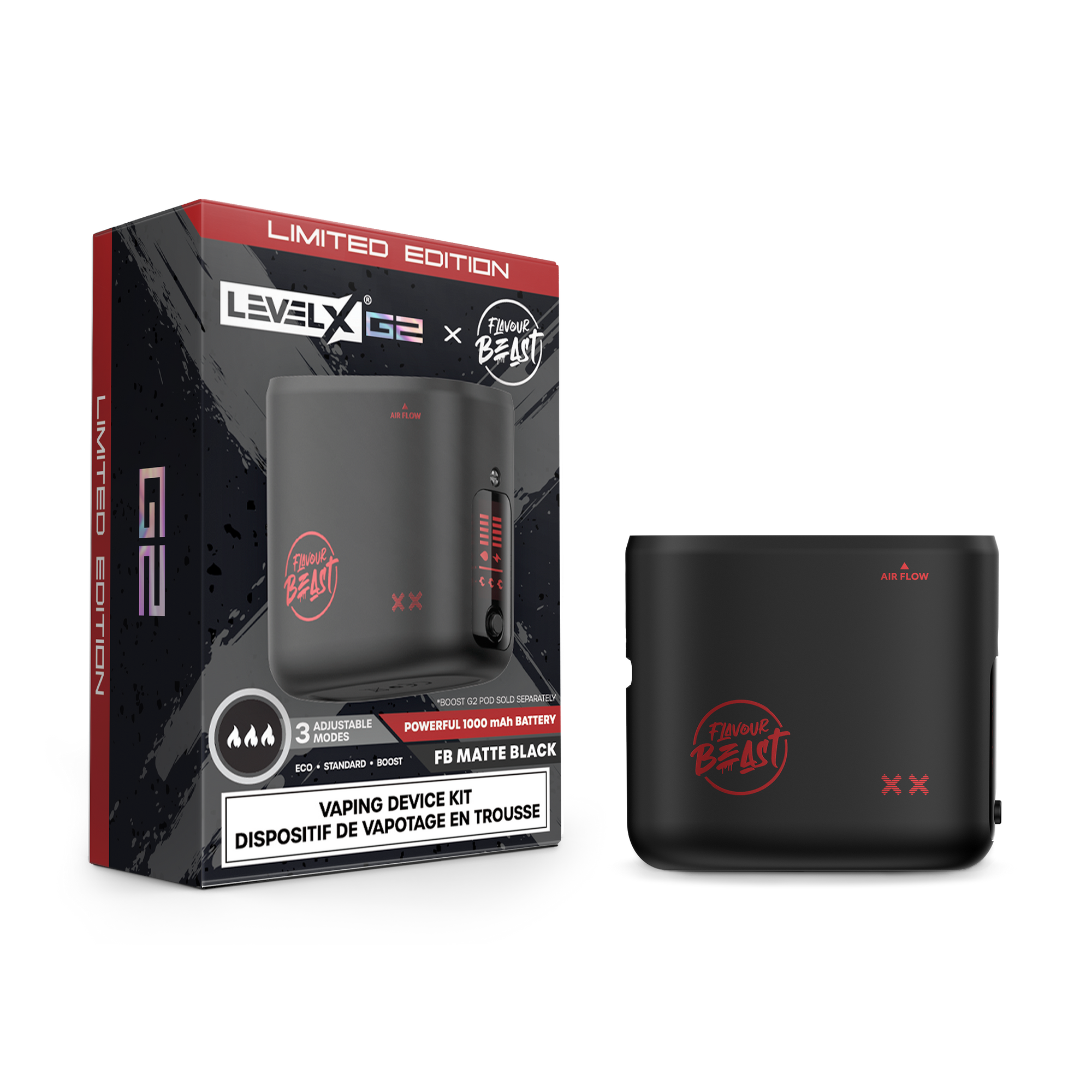 Level X Boost G2 Device Kit 1000 Matte Black Canada – Flavour Beast